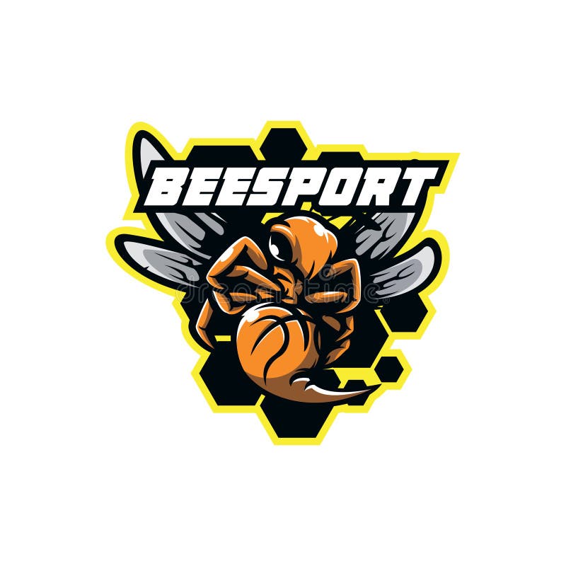 Beesport Logo Design, Mascot Logo Design Template for Sports Teams ...