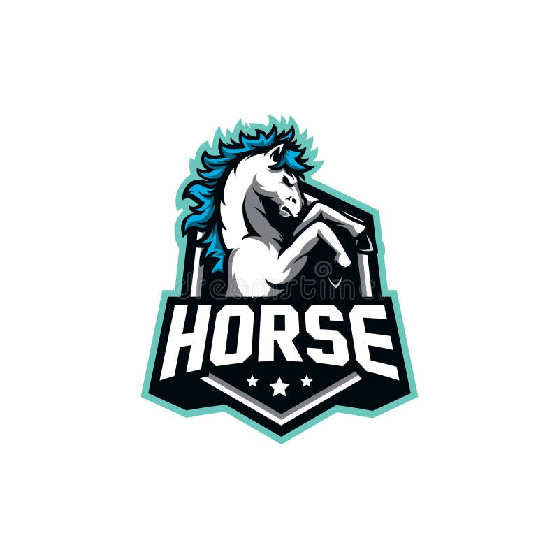 Horse Logo Design, Mascot Logo Design Template for Sports Teams Stock ...