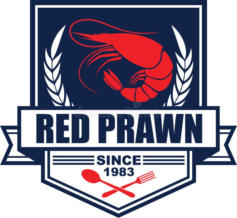 Seafood Restaurant Red Prawn Logo Design Stock Vector - Illustration of ...