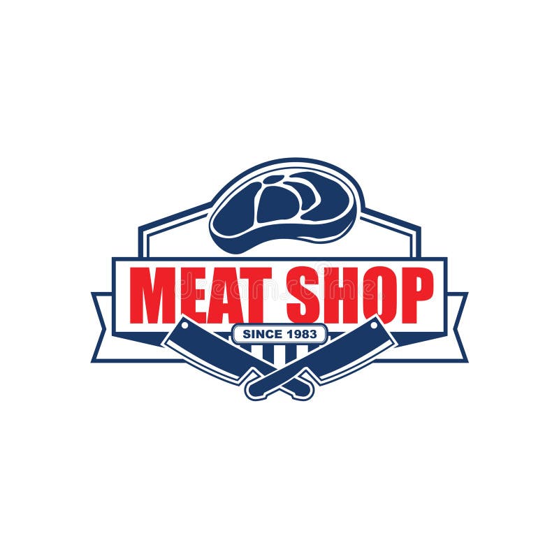 Meat Shop Logo Design stock vector. Illustration of collection - 301327324