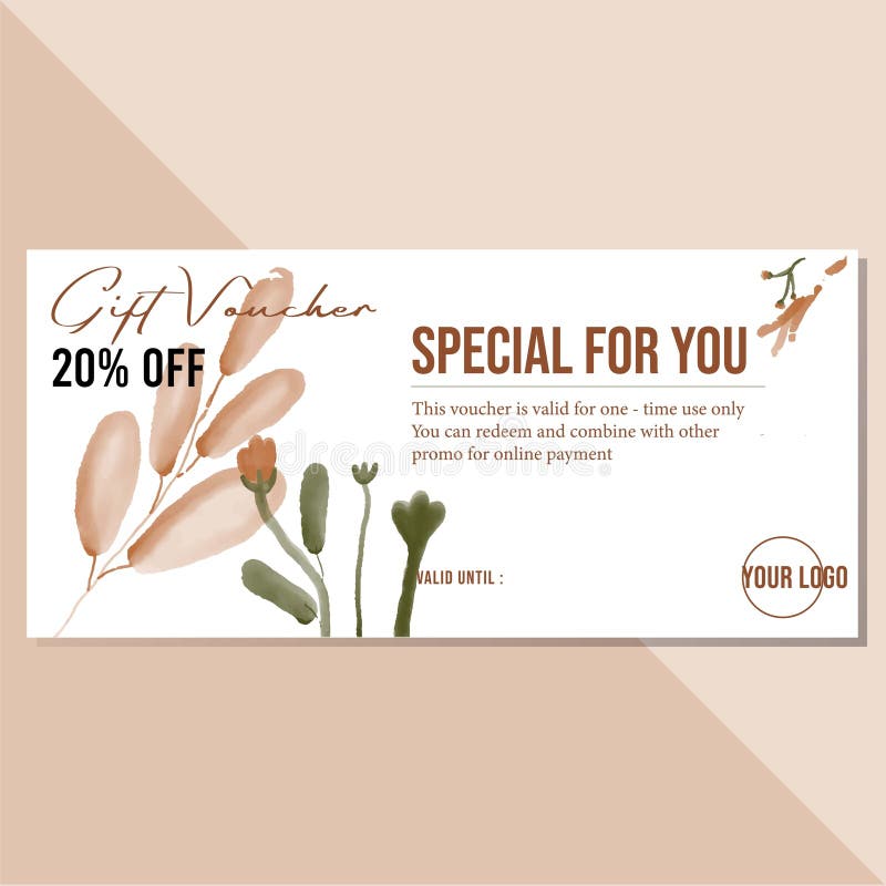 Floral Gift Voucher Coupon Template Suitable for Salon, Spa, Restaurant ...