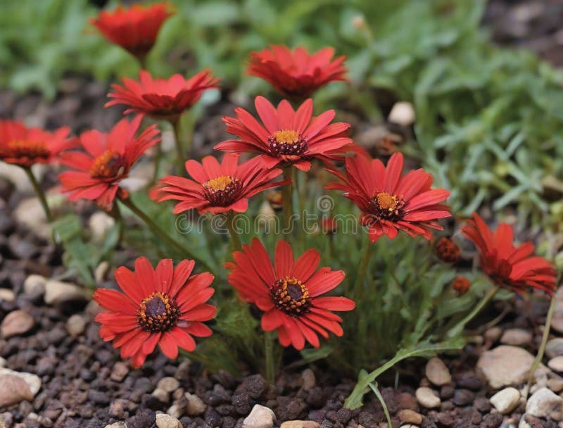 Red Wild Flowers Grow Dwarf, Beautifully Looking Natural and Fresh ...
