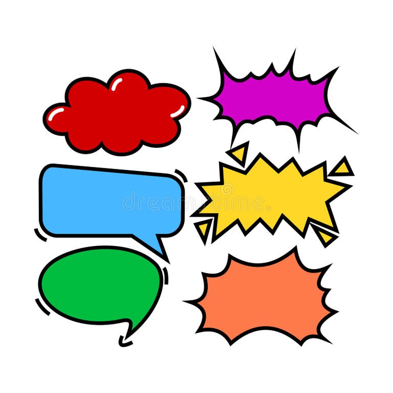 Set of Comic Speech Bubbles in Pop Art Style. Vector Illustration ...