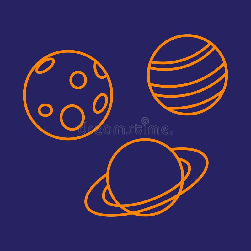 Space Design Elements, Covering Several Planets. Suitable for Education ...