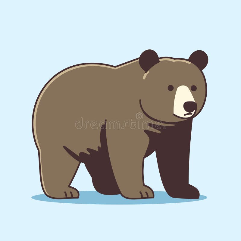 Bear Vector Illustration Flat 2D Icon Stock Vector - Illustration of ...