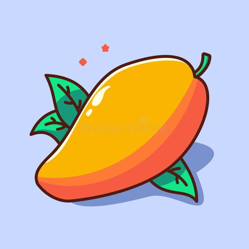 Mango Fruit Vector Graphic Illustration Flat 2D Icon Stock Vector ...