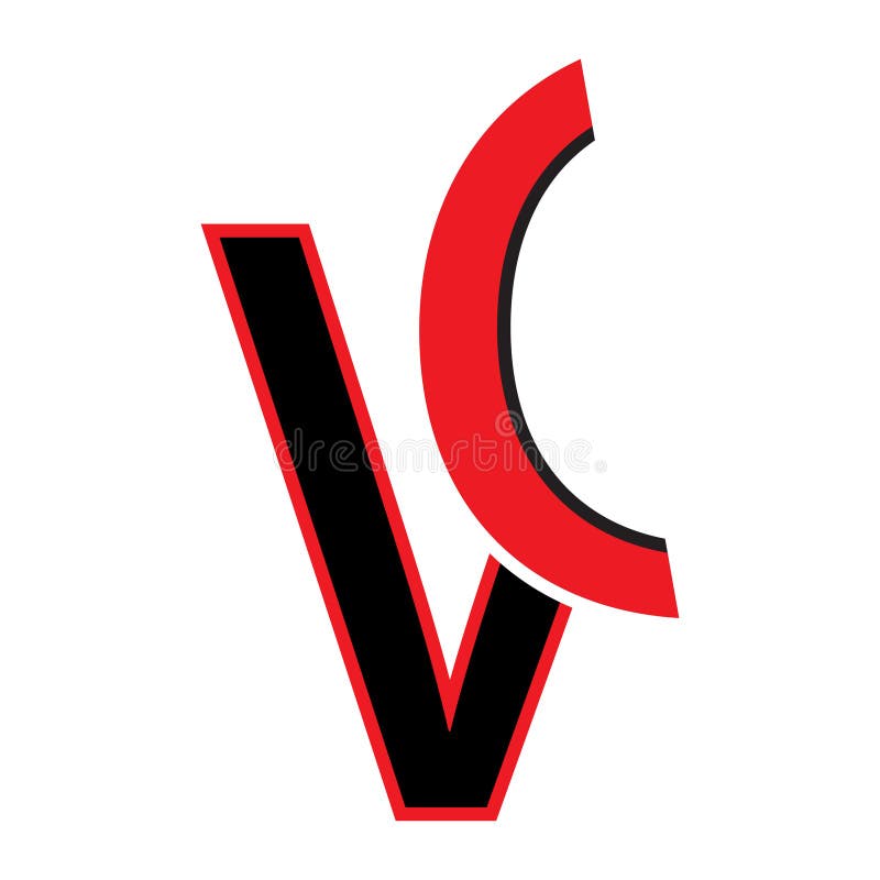 VC Letter Branding Logo Design with a Leaf Stock Vector - Illustration ...