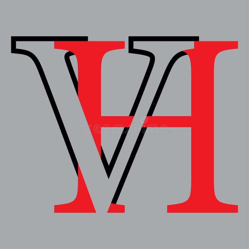 VH Letter Branding Logo Design with a Leaf Stock Vector - Illustration ...