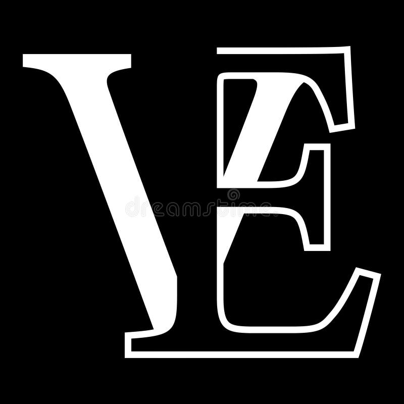 VE Letter Branding Logo Design with a Leaf Stock Vector - Illustration ...