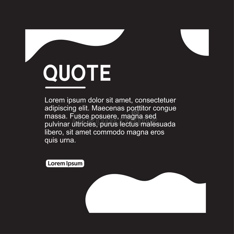 Quotes Frame Template Minimalist Design Stock Vector - Illustration of ...