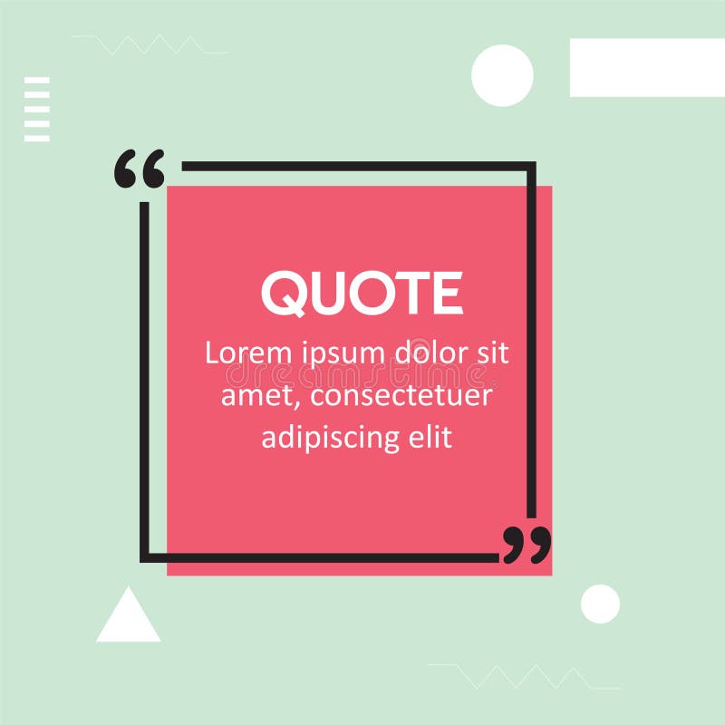 Quotes Frame Template Minimalist Design Stock Vector - Illustration of ...