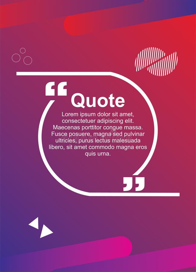 Quotes Frame Template Minimalist Design Stock Vector - Illustration of ...