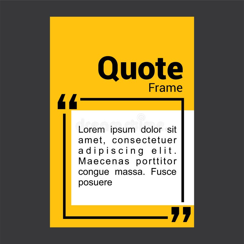 Quotes Frame Template Minimalist Design Stock Vector - Illustration of ...