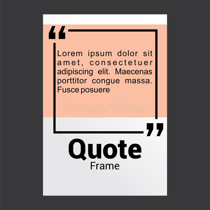 Quotes Frame Template Minimalist Design Stock Vector - Illustration of ...