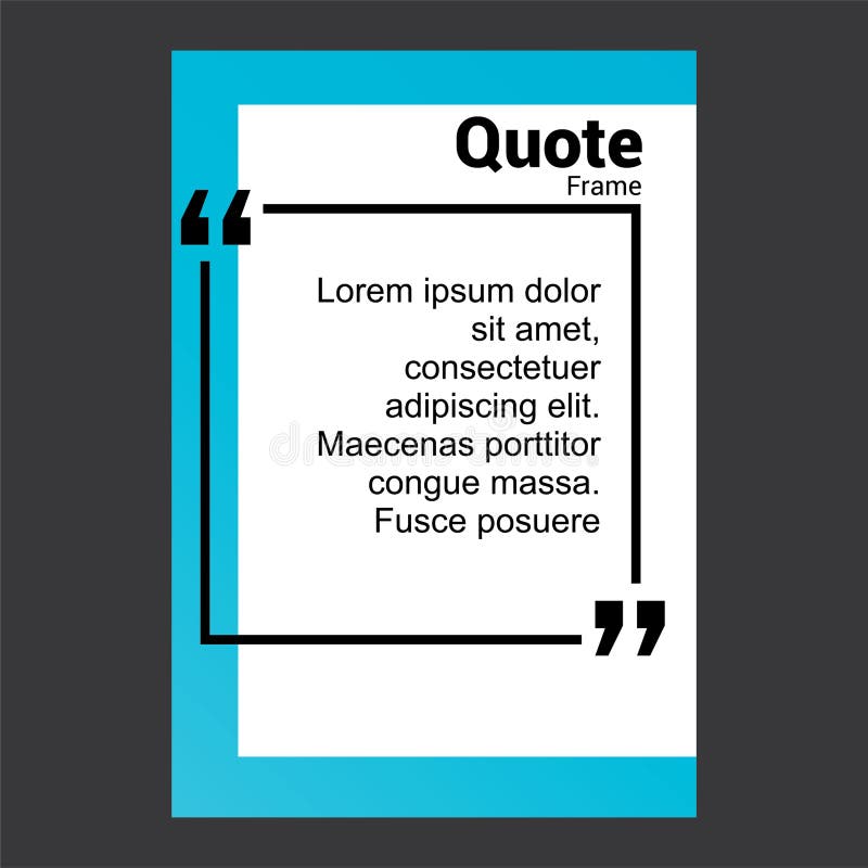 Quotes Frame Template Minimalist Design Stock Vector - Illustration of ...