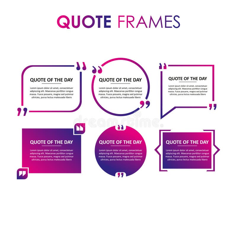 Quotes Frame Template Minimalist Design Stock Vector - Illustration of ...