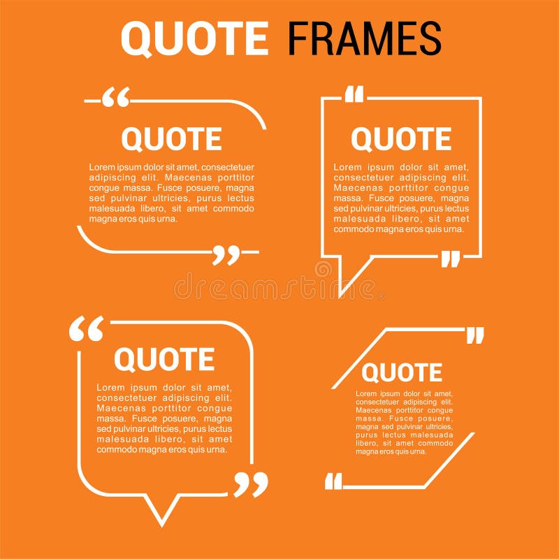 Quotes Frame Template Minimalist Design Stock Vector - Illustration of ...