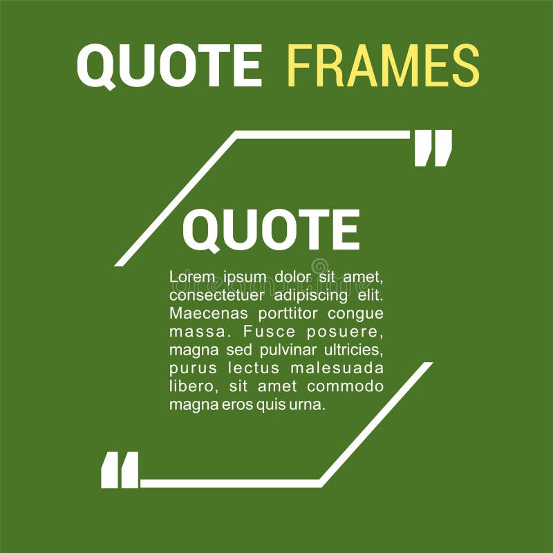 Quotes Frame Template Minimalist Design Stock Vector - Illustration of ...