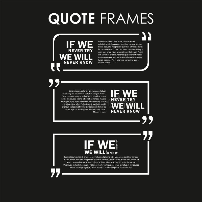 Quotes Frame Template Minimalist Design Stock Vector - Illustration of ...