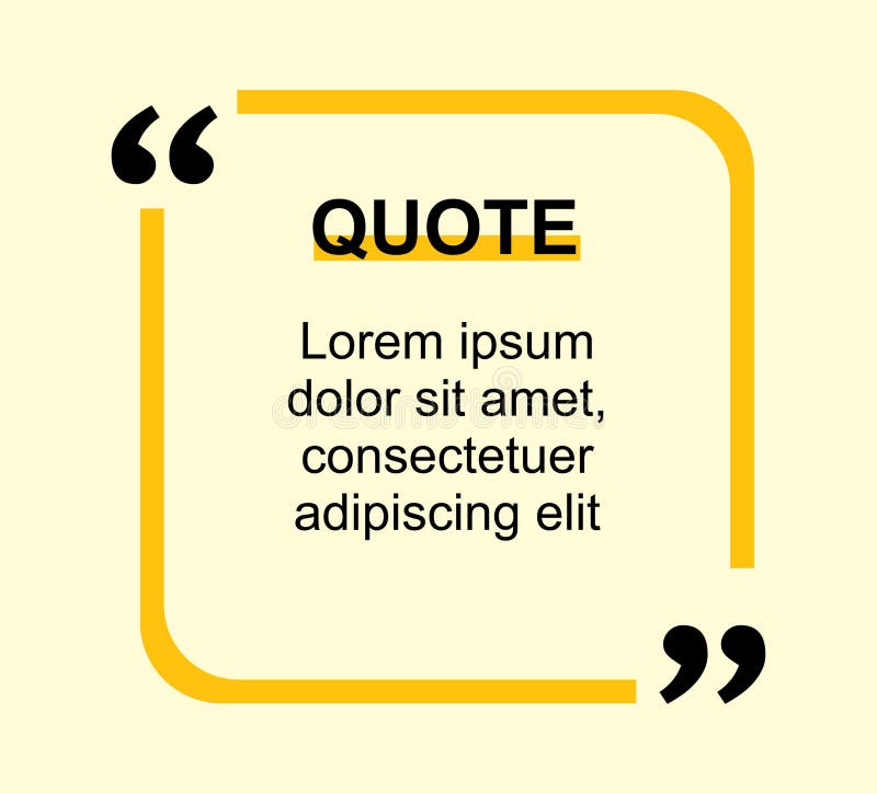 Quotes Frame Template Minimalist Design Stock Vector - Illustration of ...