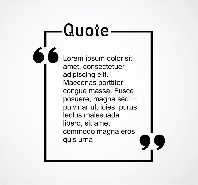Quotes Frame Template Minimalist Design Stock Vector - Illustration of ...