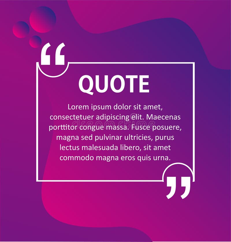 Quotes Frame Template Minimalist Design Stock Vector - Illustration of ...