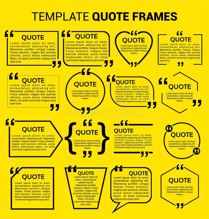 Quotes Frame Template Minimalist Design Stock Vector - Illustration of ...