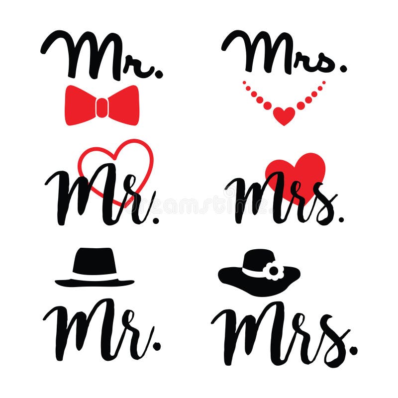 Mr and Mrs Wedding Symbol Icon Stock Vector - Illustration of design ...
