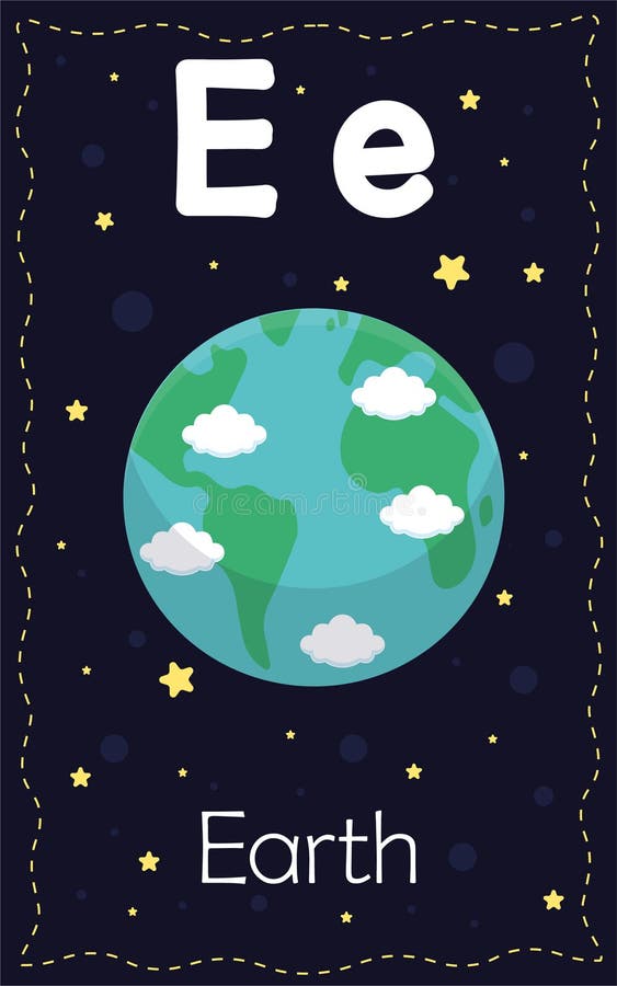 Vector Alphabet Letter an Uranus Flashcard Stock Vector - Illustration ...