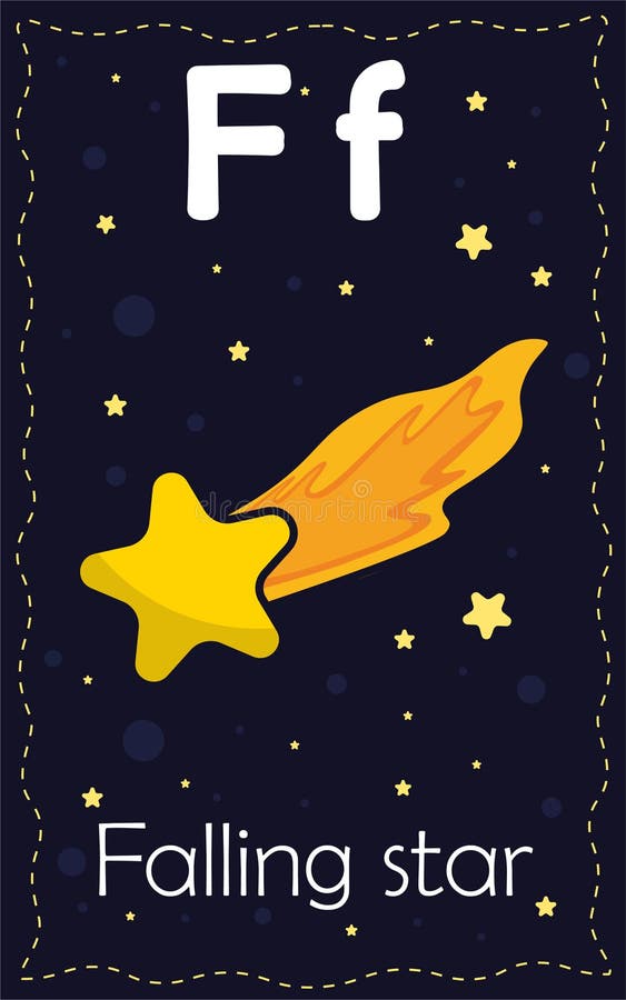 Vector Alphabet Letter a Falling Star Flashcard Stock Vector ...
