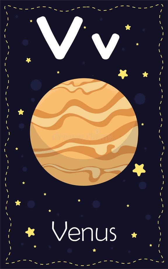 Vector Alphabet Letter a Venus Flashcard Stock Vector - Illustration of ...