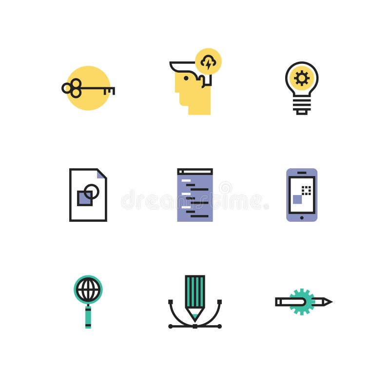 Flat Icon Design Templates stock vector. Illustration of making - 301561684