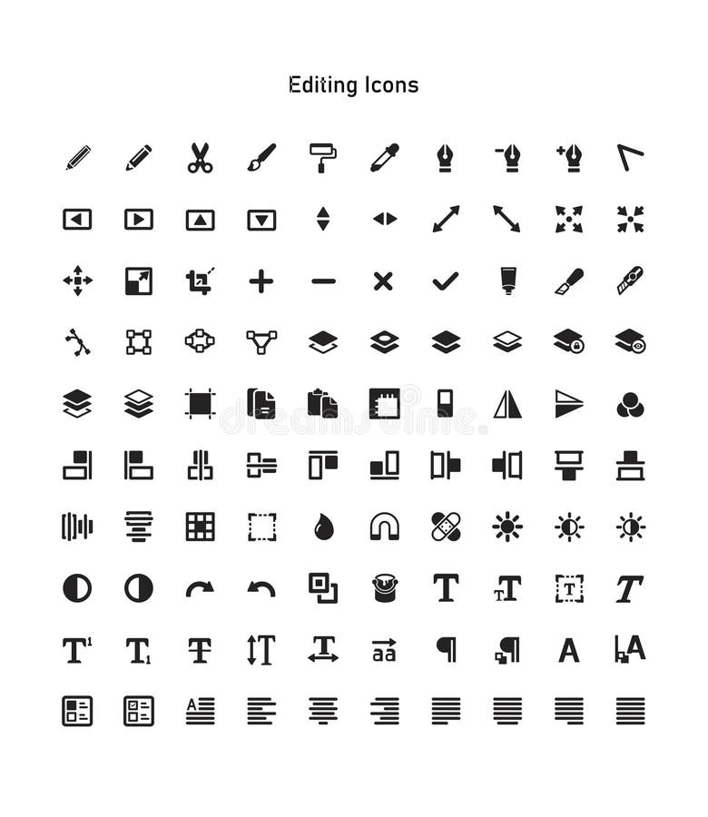Editing Icons Design Template Stock Vector - Illustration of cutters ...