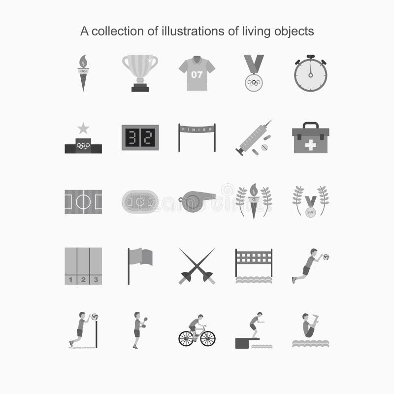 A Collection of Illustrations of Living Objects Stock Vector ...