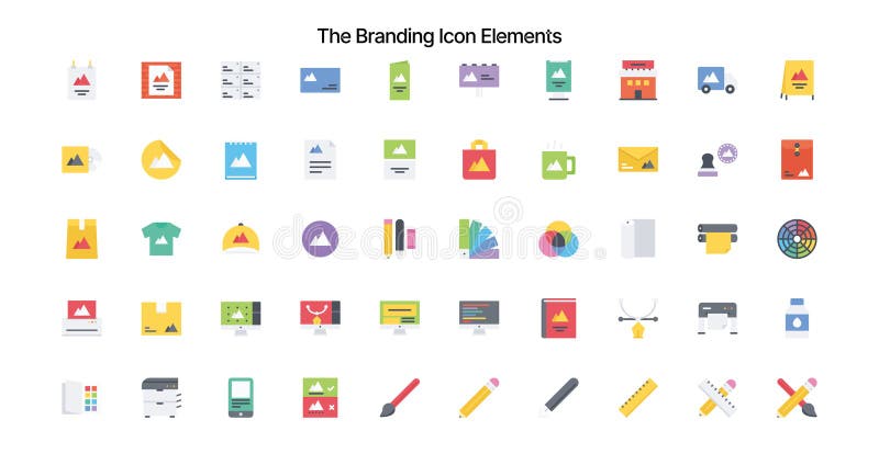 Branding Icon Element Design Set Stock Vector - Illustration of ...