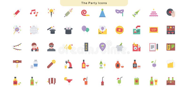 Party and Holiday Icon Element Design Set Stock Vector - Illustration ...