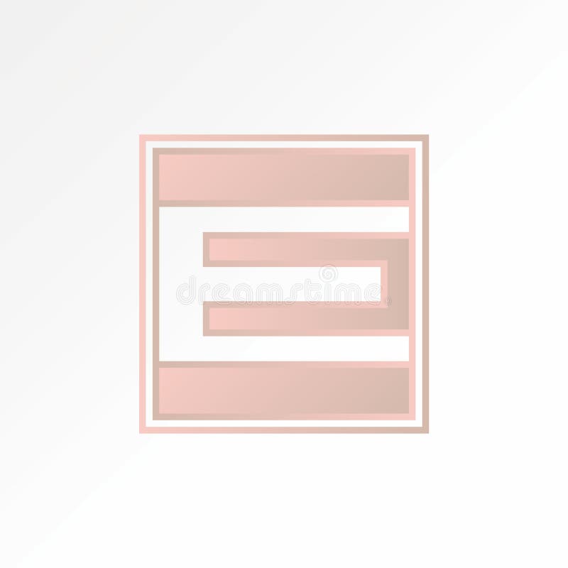Unique Initial Letter E Font Square Block. Related To Monogram ...