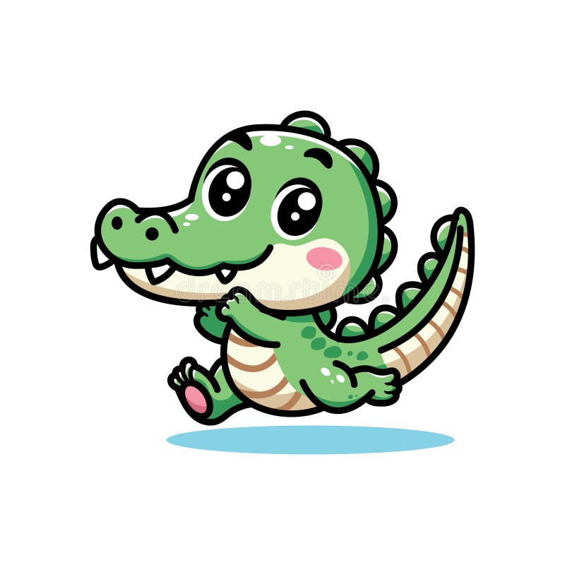 Cute Running Crocodile Vector Design Stock Vector - Illustration of ...