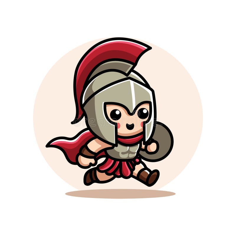 Cute Vector Design Illustration of a Running Spartan Stock Vector ...