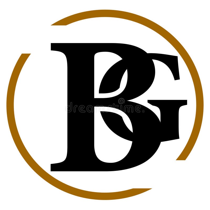 BG Letter Branding Logo Design with a Leaf.. Stock Vector ...