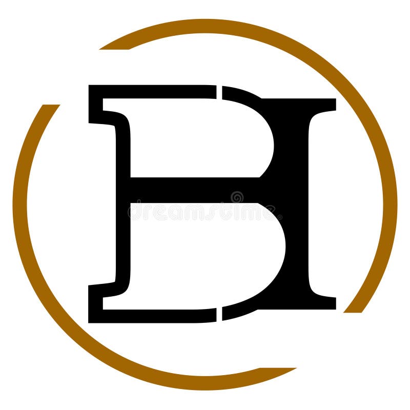 BH Letter Branding Logo Design with a Leaf.. Stock Vector ...