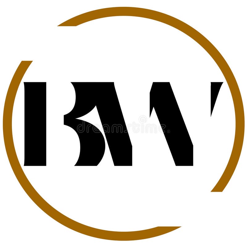 BW Letter Branding Logo Design with a Leaf.. Stock Vector ...