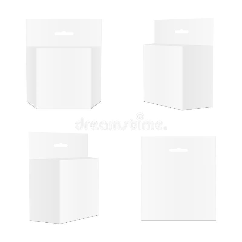 Polygonal Box with Hanging Hole, Euro Slot, Front, Side, Back View ...