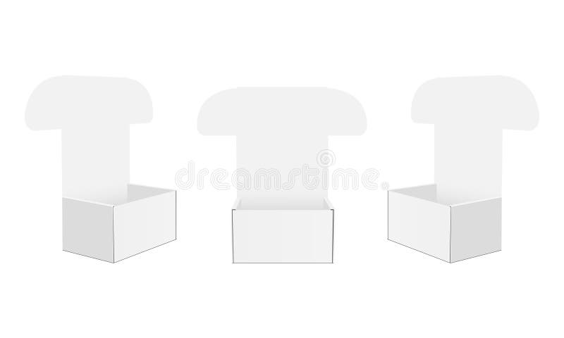 Square Flip Top Mailer Box Mockup, Opened Lid, Front, Side View Stock ...