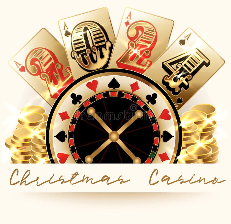 Christmas Casino New 2024 Year Vip Banner with Coins and Poker Cards Stock Illustration ...