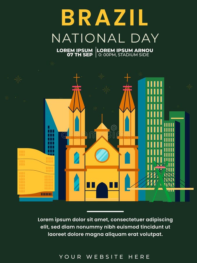 Happy Brazil National Day 07 September Flyer Template. Vector ...