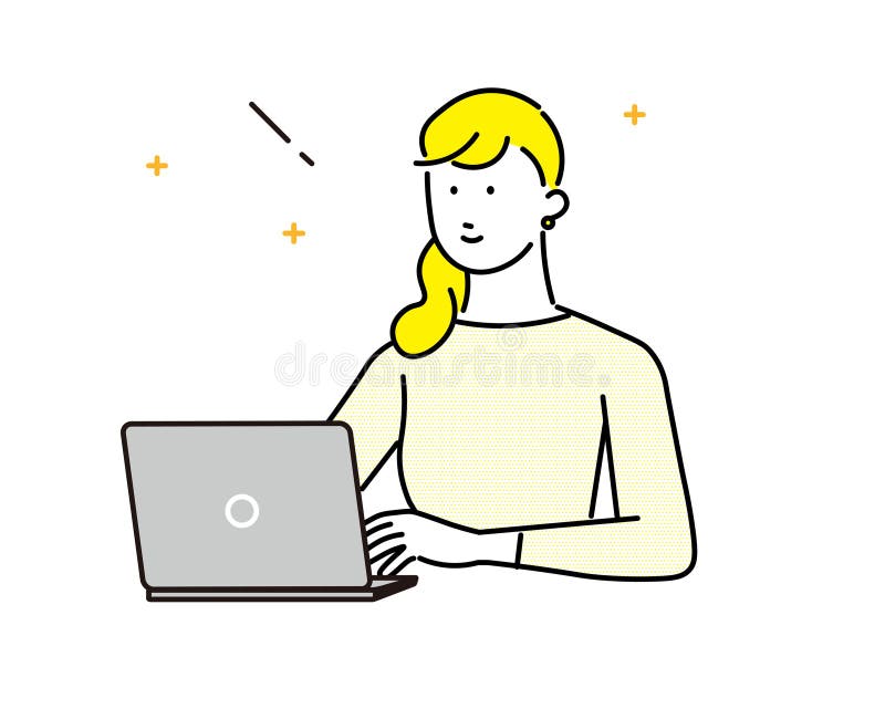 Woman in Front of a Computer - Upper Body -student of University Icon ...