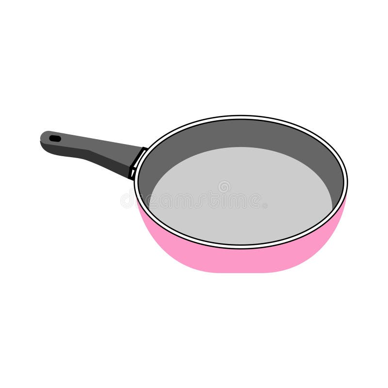 Frying Pan Isolated on White Background. Vector Illustration in Flat ...