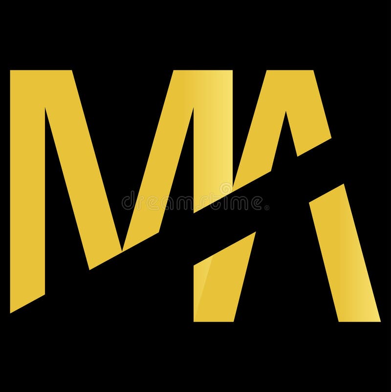 MA Letter Branding Logo Design with a Leaf Stock Vector - Illustration ...