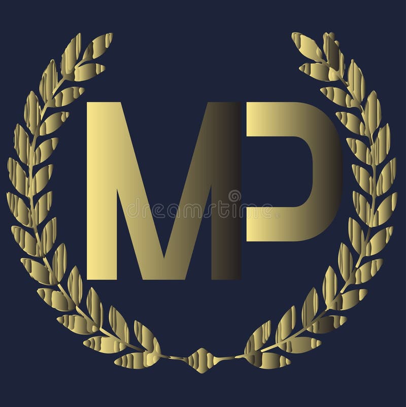 MP Letter Branding Logo Design with a Leaf.. Stock Vector ...